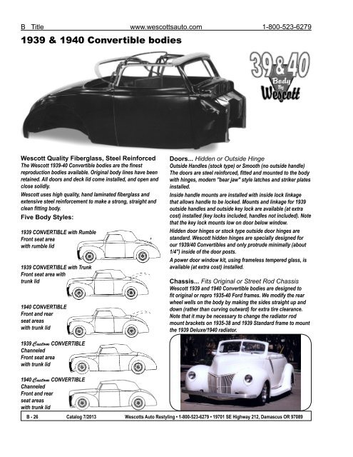 1939 & 1940 Convertible bodies - Wescott's Auto