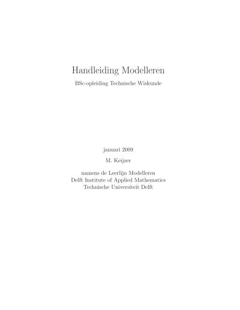Handleiding Modelleren - TU Delft