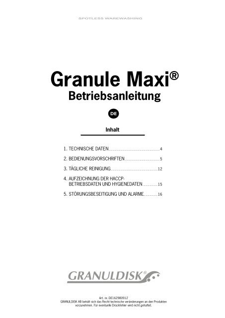 Granule MaxiÂ® - Granuldisk