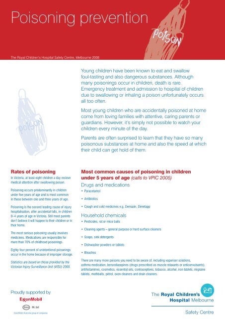 Poisoning prevention - The Royal Children's Hospital