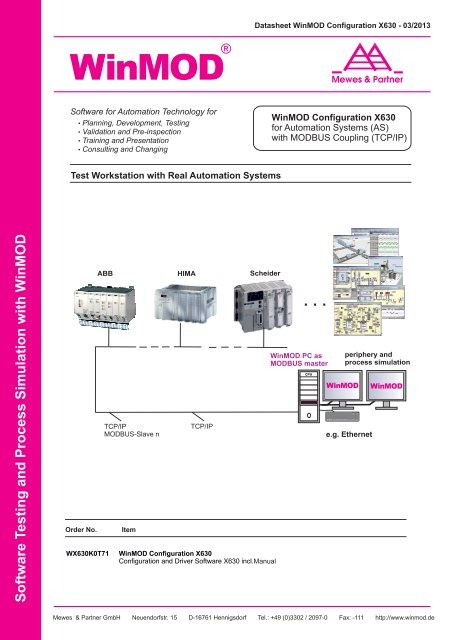 X630 for automation systems with MODBUS coupling - WinMOD