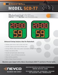 Model MPCX Basketball Operating Features - Nevco