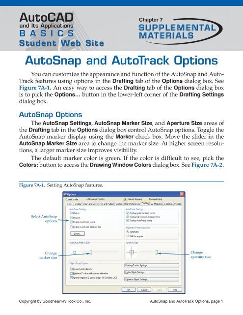 AutoCAD AutoSnap and AutoTrack Options