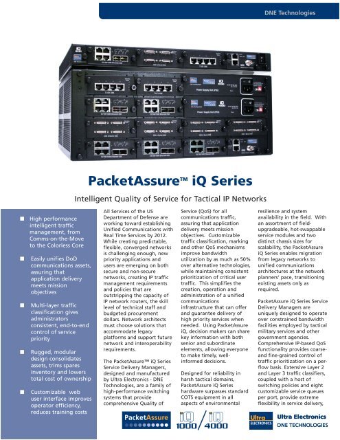 PacketAssureTM iQ Series - Ultra Electronics DNE Technologies