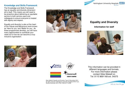 Equality and Diversity - Nottingham University Hospitals NHS Trust