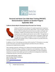 Personal Care Aide Training Curriculum