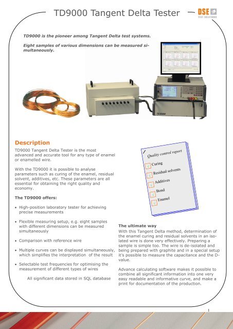 TD9000 Tangent Delta Tester - DSE Test Solutions