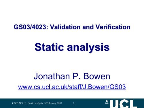 GS03/4023: Validation and Verification