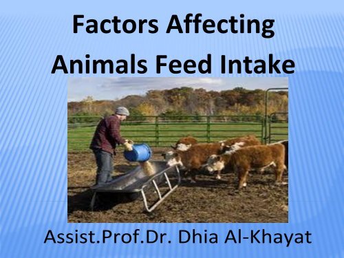 Factors affecting Animal FI - UMK CARNIVORES 3