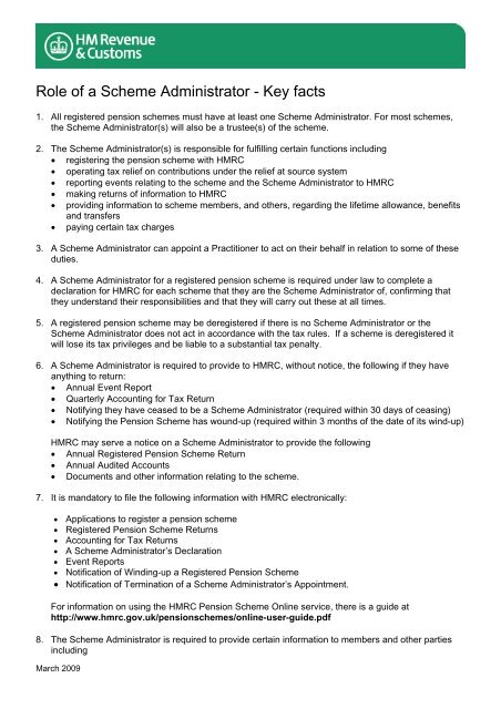 Role of a Scheme Administrator - Key facts - Xafinity