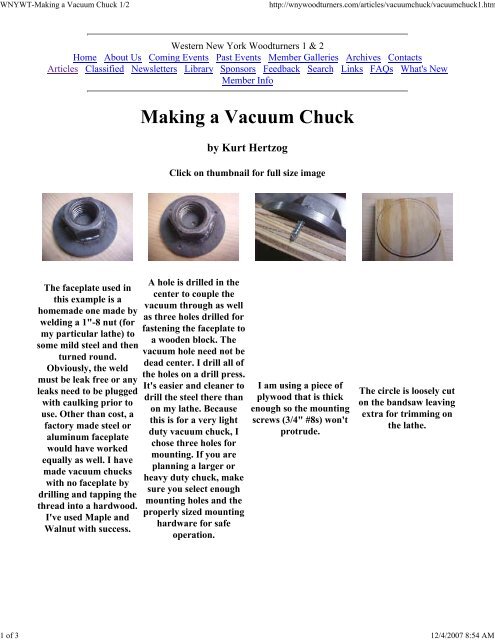 Making a Vacuum Chuck - Pen Makers Guild