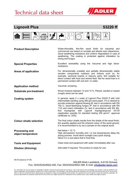 Technical Data Sheet ADLER Lacke
