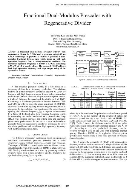 Fractional Dual-Modulus Prescaler with Regenerative Divider