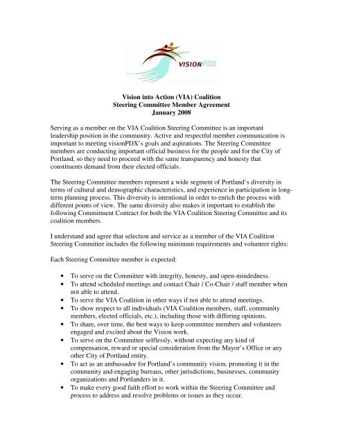 Steering Committee Member Agreement - visionPDX