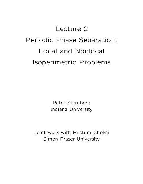 Lecture Slides (pdf) - FENOMEC Lecture Slides (pdf) - FENOMEC