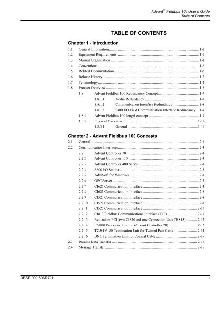 Advant Fieldbus 100 User's Guide - ABB SolutionsBank