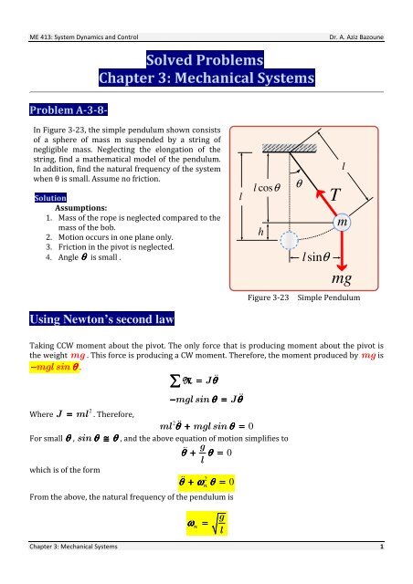 Solved Problems Chapter 3: Mechanical Systems - KFUPM Open ... Solved Problems Chapter 3: Mechanical Systems - KFUPM Open ...