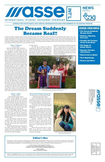 Printable PDF - ASSE-International Student Exchange Programs Printable PDF - ASSE-International Student Exchange Programs