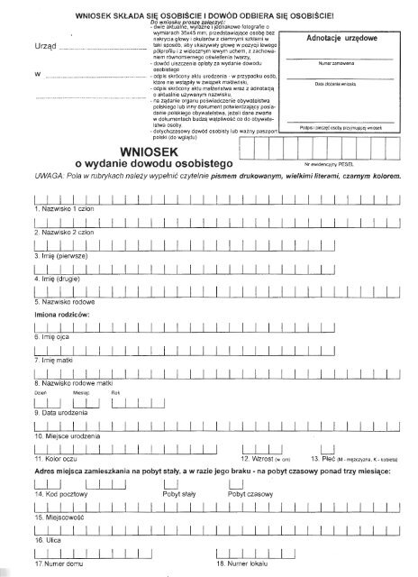 Wniosek o wydanie dowodu osobistego (pdf)