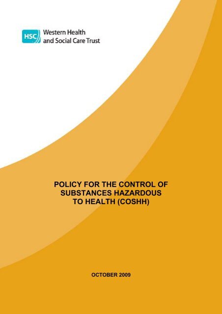 coshh - Western Health and Social Care Trust