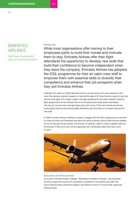 Click here to read the Emirates Airlines case study - ECDL Foundation