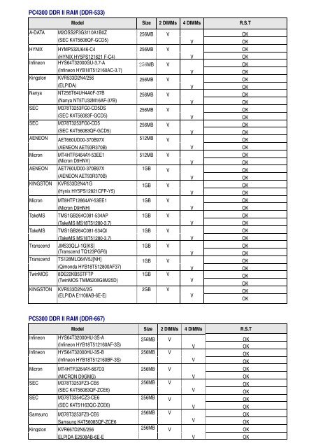 PC4300 DDR II RAM (DDR-533) - MSI