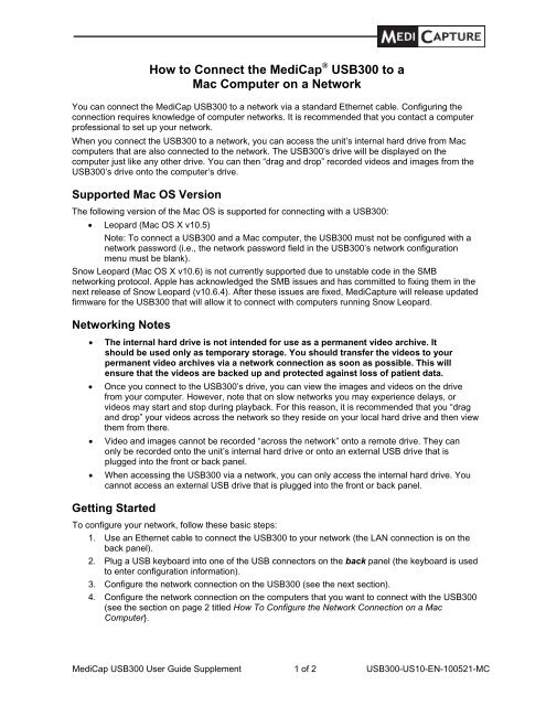 How to Connect the MediCap® USB300 to a Mac ... - MediCapture