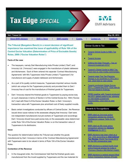 May 29, 2012 - BMR Advisors