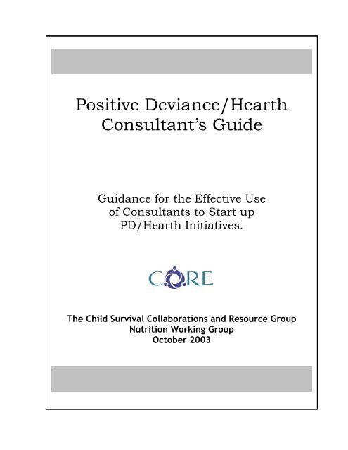 PD/HEARTH CONSULTANT'S GUIDE - CORE Group
