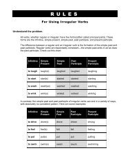 Interactive irregular verb chart