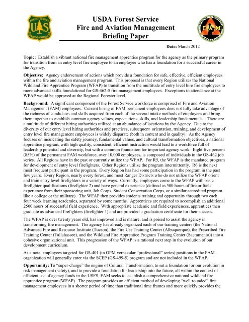 USDA Forest Service Fire and Aviation Management ... - Wildland Fire