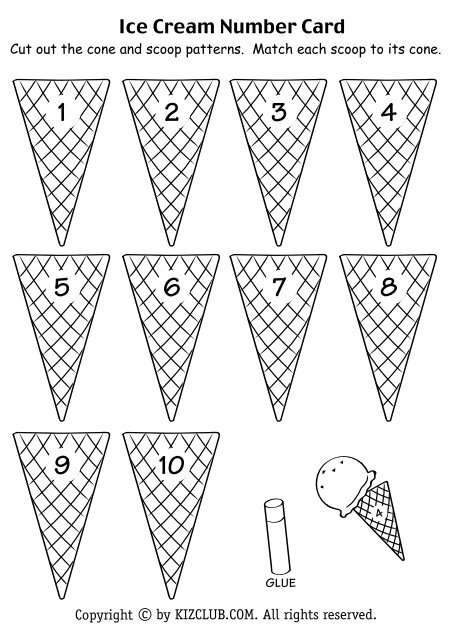 Ice Cream Number Card - Kiz Club
