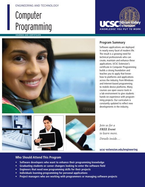 Computer Programming - UCSC Extension Silicon Valley Computer Programming - UCSC Extension Silicon Valley