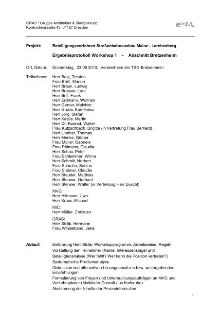 Protokoll des 1. Workshops in Bretzenheim - Die MVG Mainzelbahn ...