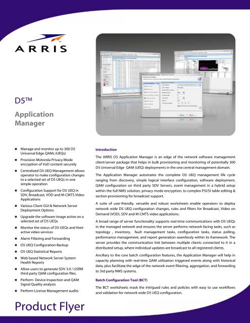 D5 Application Manager - Arris