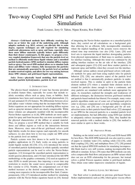 Two-way Coupled SPH and Particle Level Set Fluid ... - PhysBAM