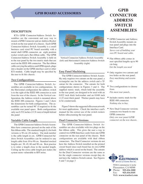 gpib connector address switch assemblies - ICS Electronics