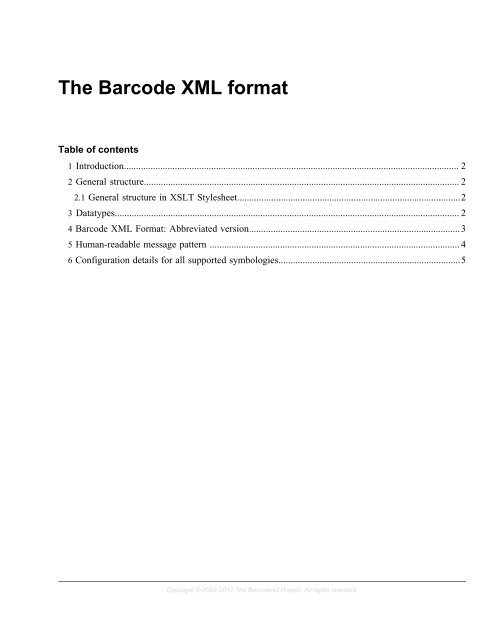 The Barcode XML format - Barcode4J