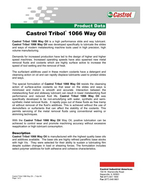 Castrol TribolÂ® 1066 Way Oil - ABLE Aerospace Adhesives