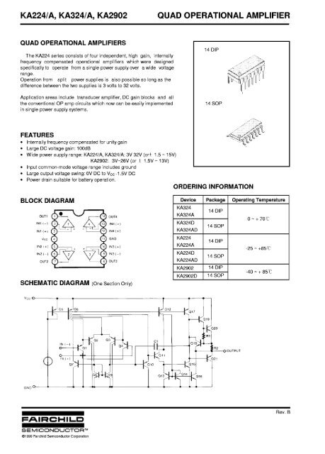 ka224/a, ka324/a, ka2902 quad operational amplifier - IDS-Elektronik