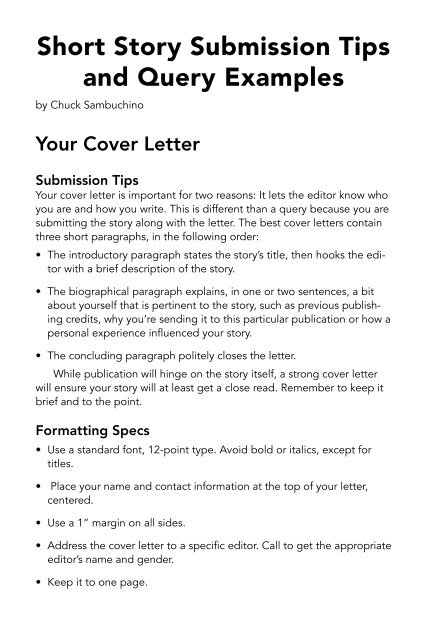 Short Story Submission Tips And Query Examples Writer s Digest