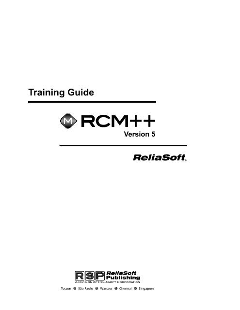 RCM++ 5 Training Guide 2nd Printing - ReliaSoft