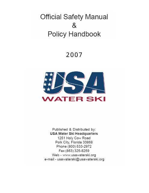 Safety Manual - USA Water Ski
