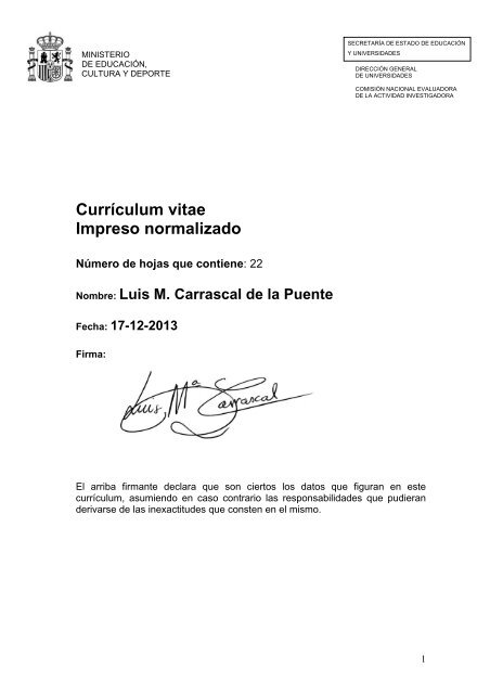 Curriculum vitae - Luis M. Carrascal