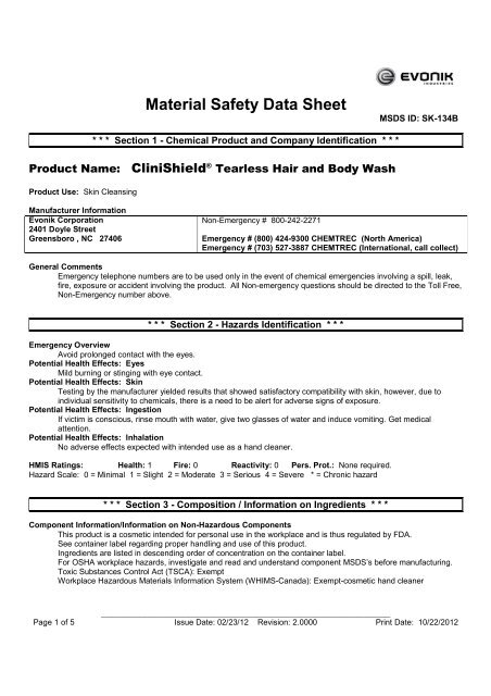 MSDS - STOKO Skin Care