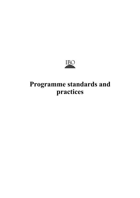 IB programme standards and practices - International Baccalaureate