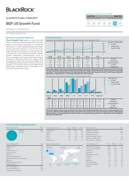 factsheet BGF US Growth Fund - BlackRock