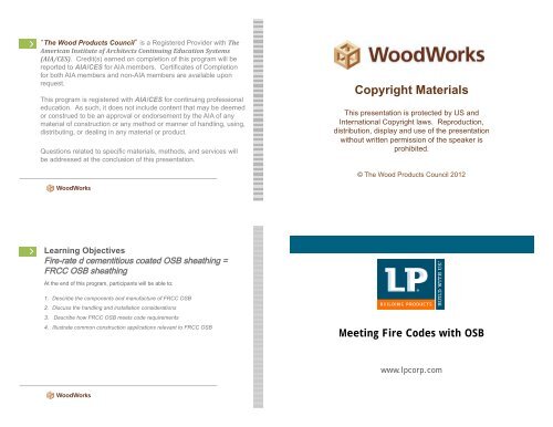 Meeting Fire Codes with Oriented Strand Board (OSB) - WoodWorks