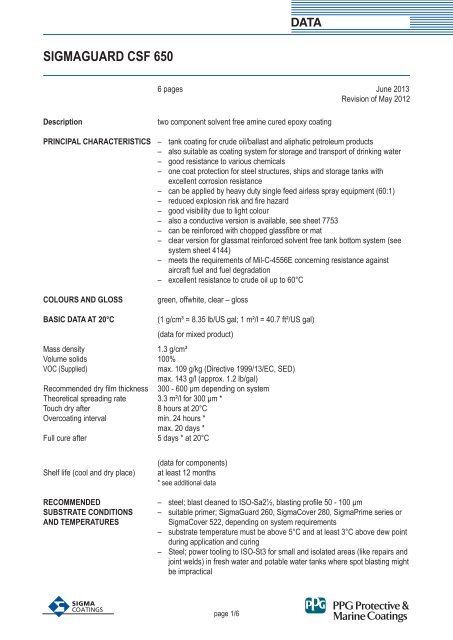 7443 june 2013 sigmaguard csf 650 ( english ) - Sigma | coatings