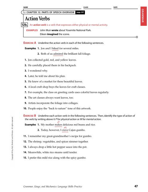 What Are The Mental Action Verbs